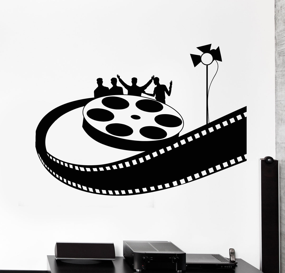 Vinyl Wall Decal Cinema Movie Theater Bobbin Film Spotlight Stickers U ...