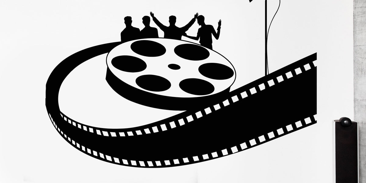 Vinyl Wall Decal Cinema Movie Theater Bobbin Film Spotlight Stickers U ...