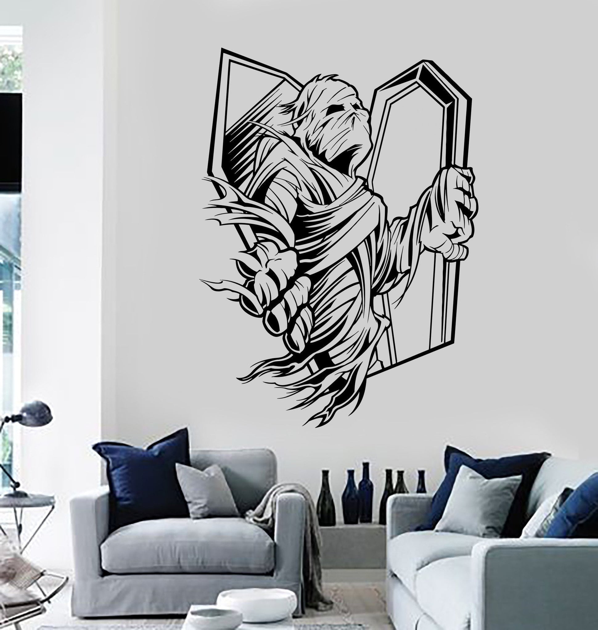 Vinyl Wall Decal Mummy Zombie Horror Coffin Stickers Mural Unique Gift ...