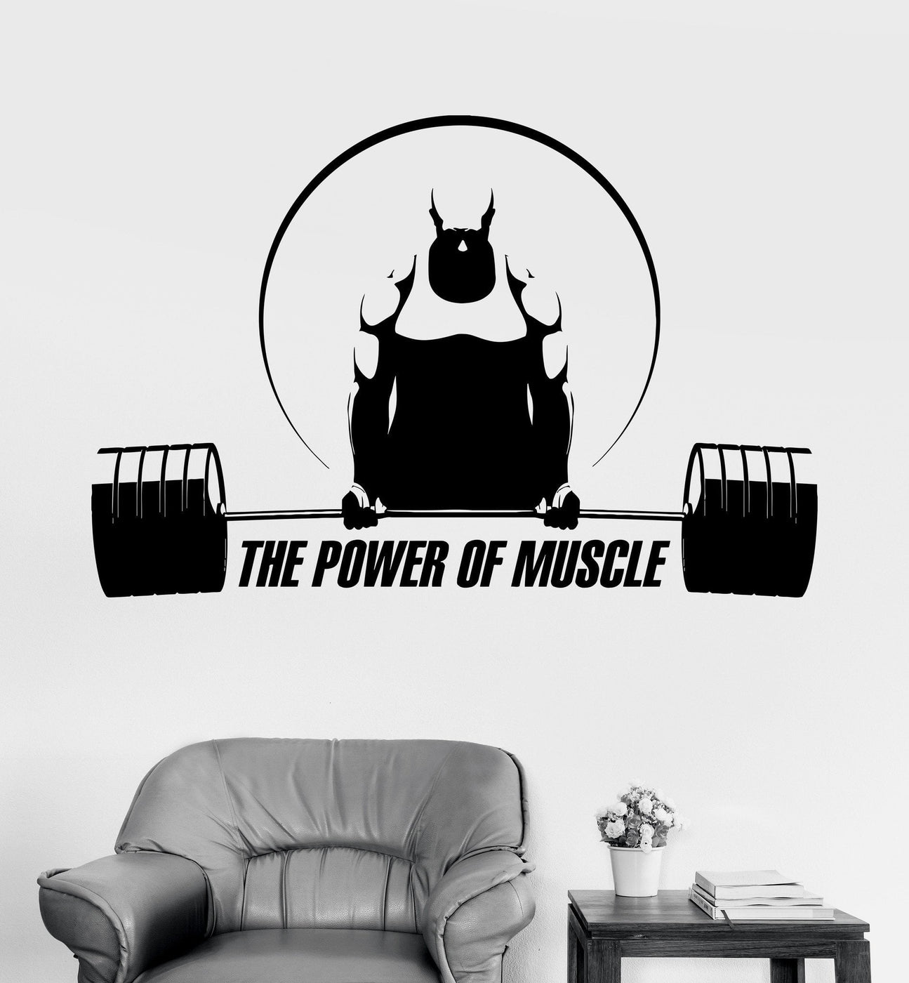 Vinyl Wall Sticker Muscle Gym Quote Bodybuilding Fitness Mural Decal U ...