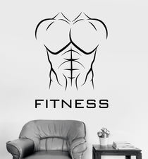 Vinyl Wall Decal Fitness Athletic Body Muscled Bodybuilding Sports Sti ...
