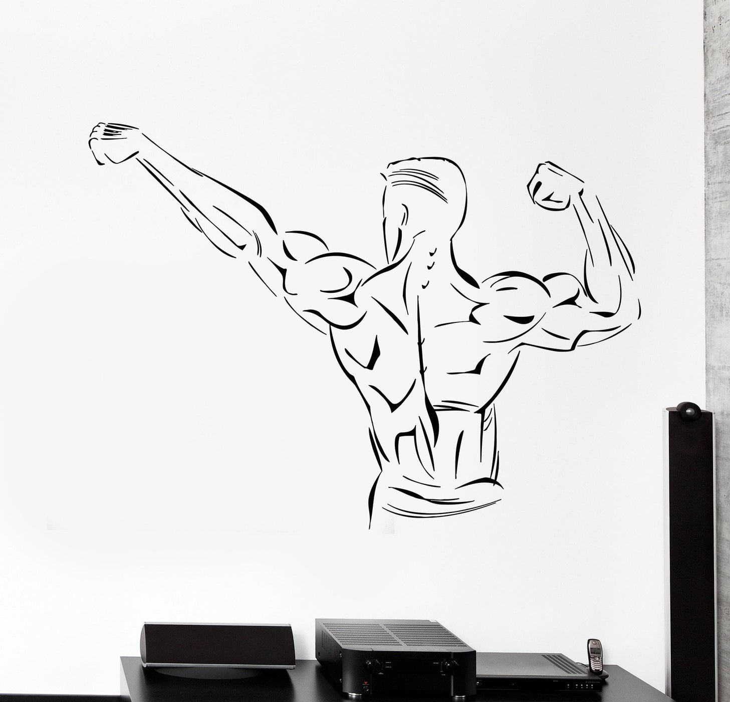Vinyl Wall Decal Muscles Bodybuilder Fitness Gym Stickers Mural Unique ...