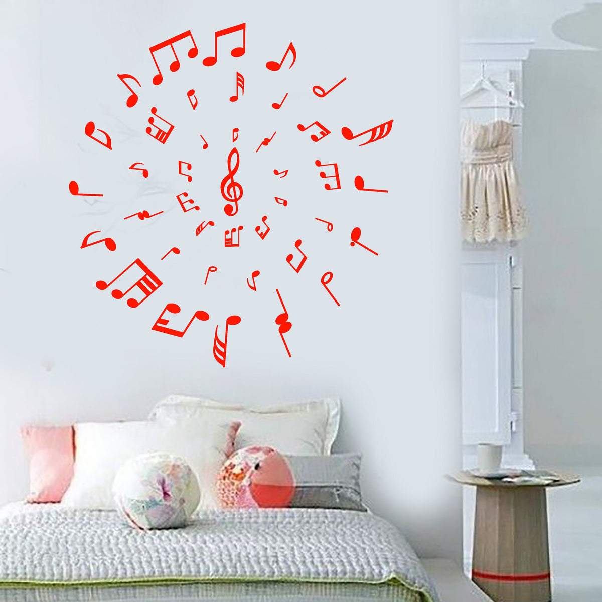 Vinyl Wall Decal Music Lover Notes Melody Style Musician Stickers Uniq ...