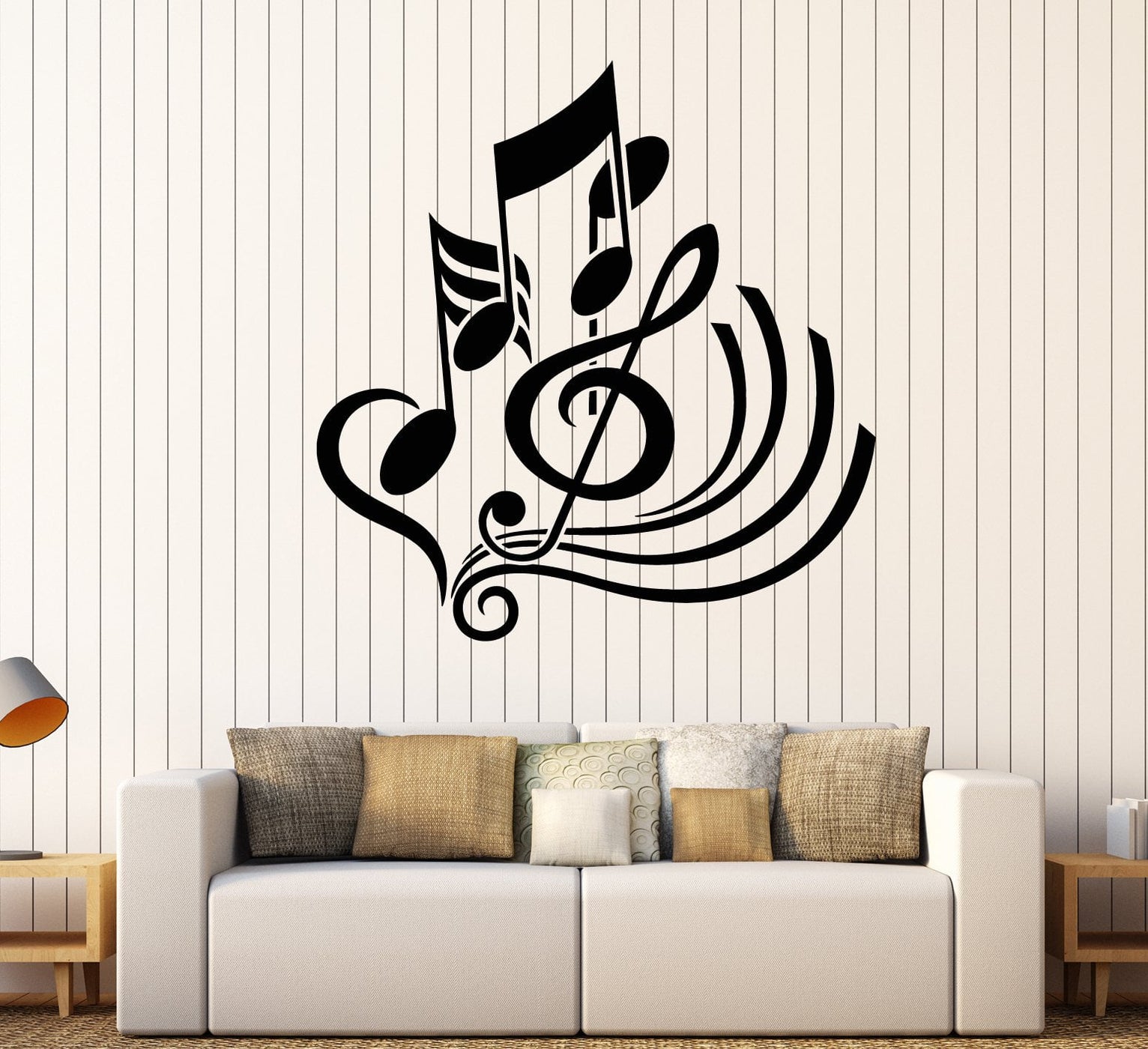 Vinyl Wall Decal Clef Music School Shop Decor Musical Notes Stickers U ...
