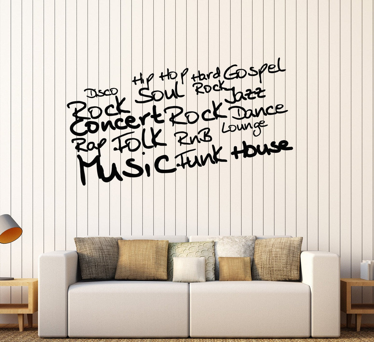 Vinyl Wall Decal Musical Word Art Music Room Decoration Stickers Uniqu ...
