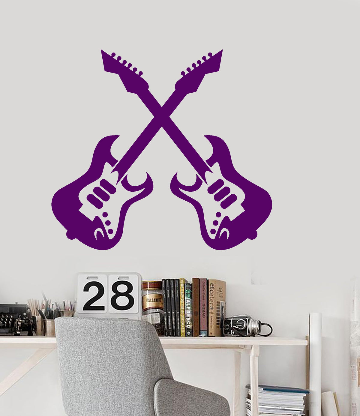 Vinyl Wall Decal Electric Guitar Rock Music Musician Stickers (2709ig ...