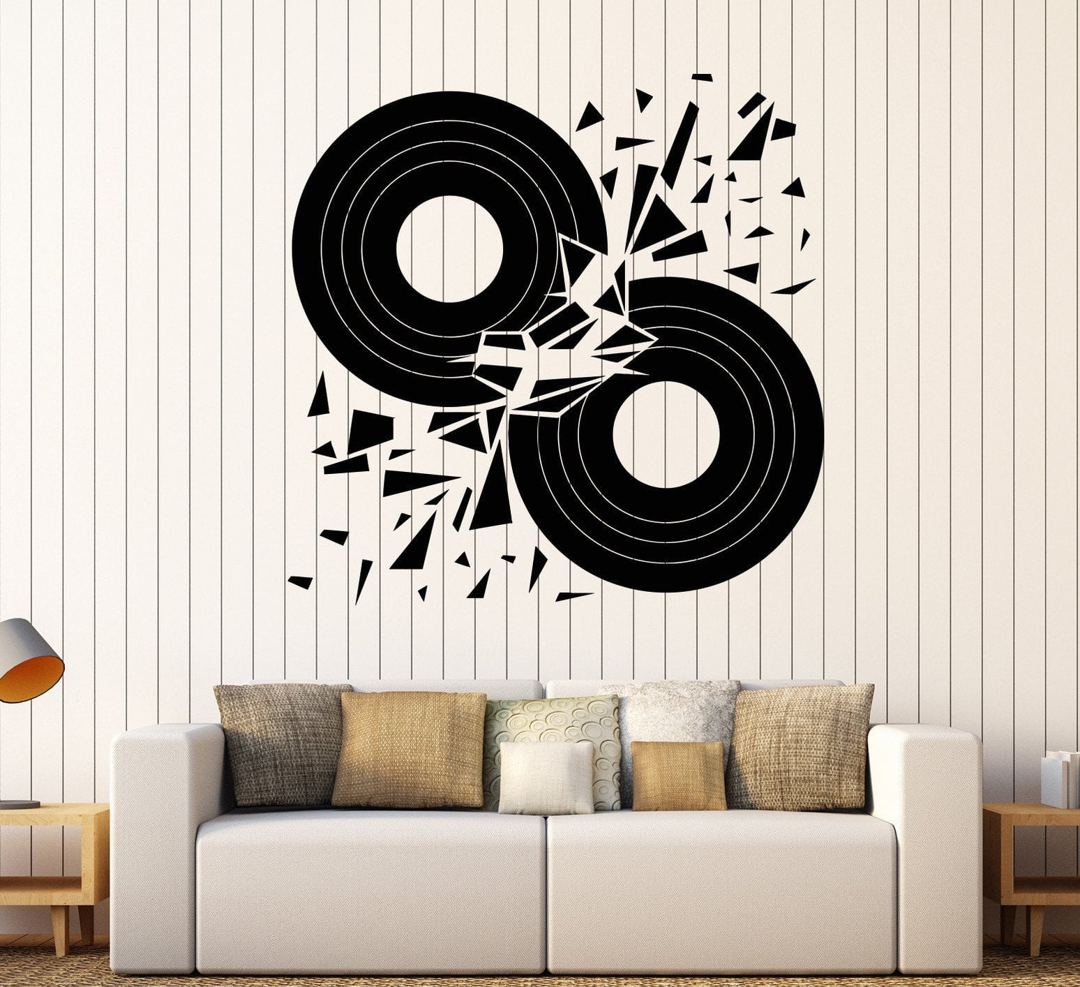 Vinyl Wall Decal Vinyl Discs Retro Style Music Lover Art Decor Sticker ...
