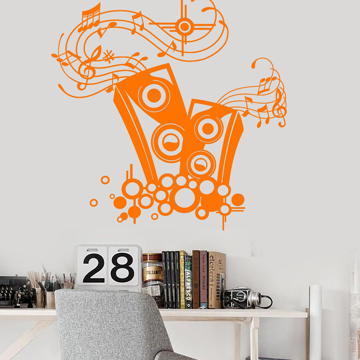 Vinyl Wall Decal Loudspeakers Music Lover Notes Party Musician Sticker ...