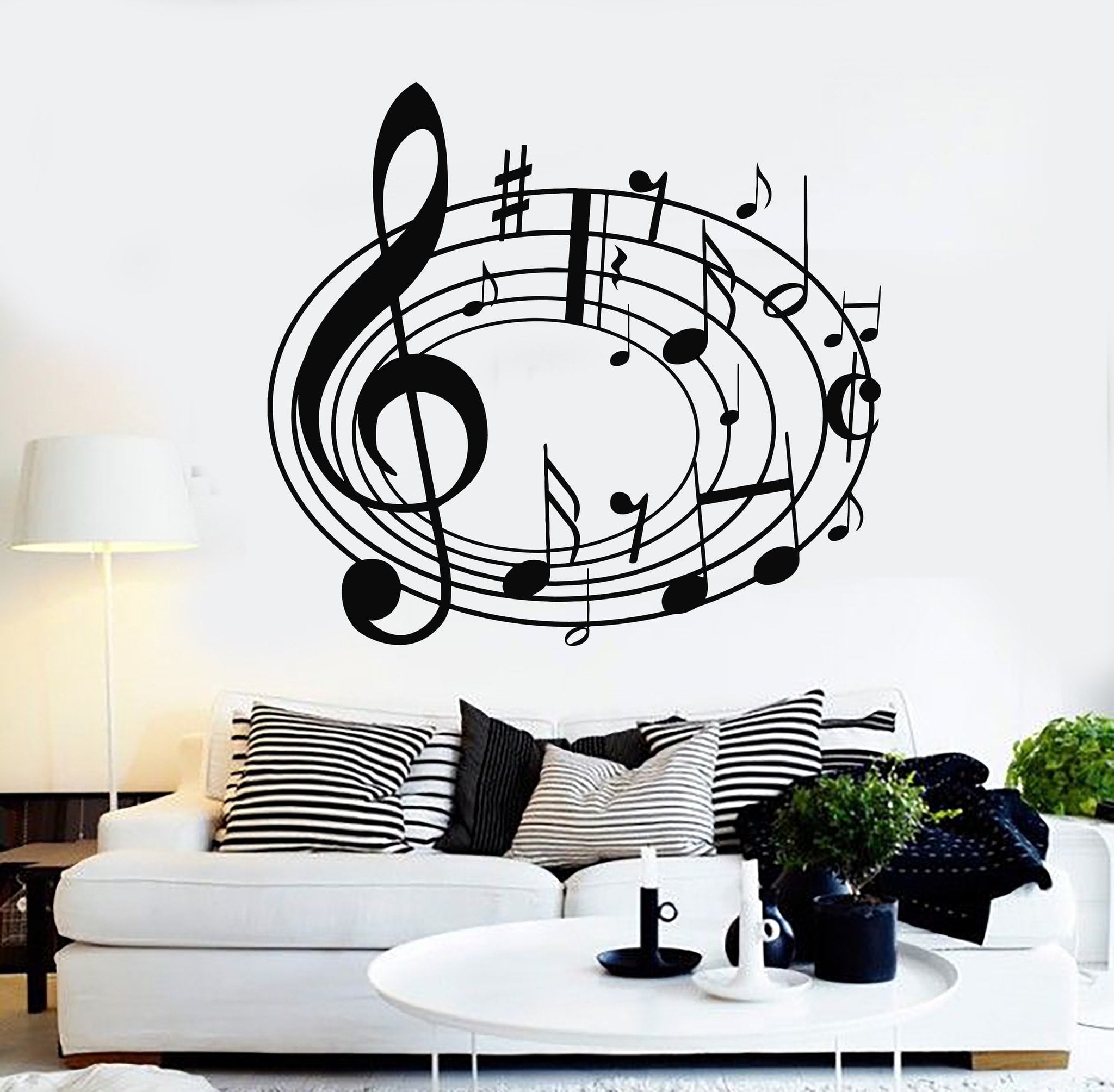 Vinyl Wall Decal Musical Notes Music Art House Interior Stickers Uniqu ...