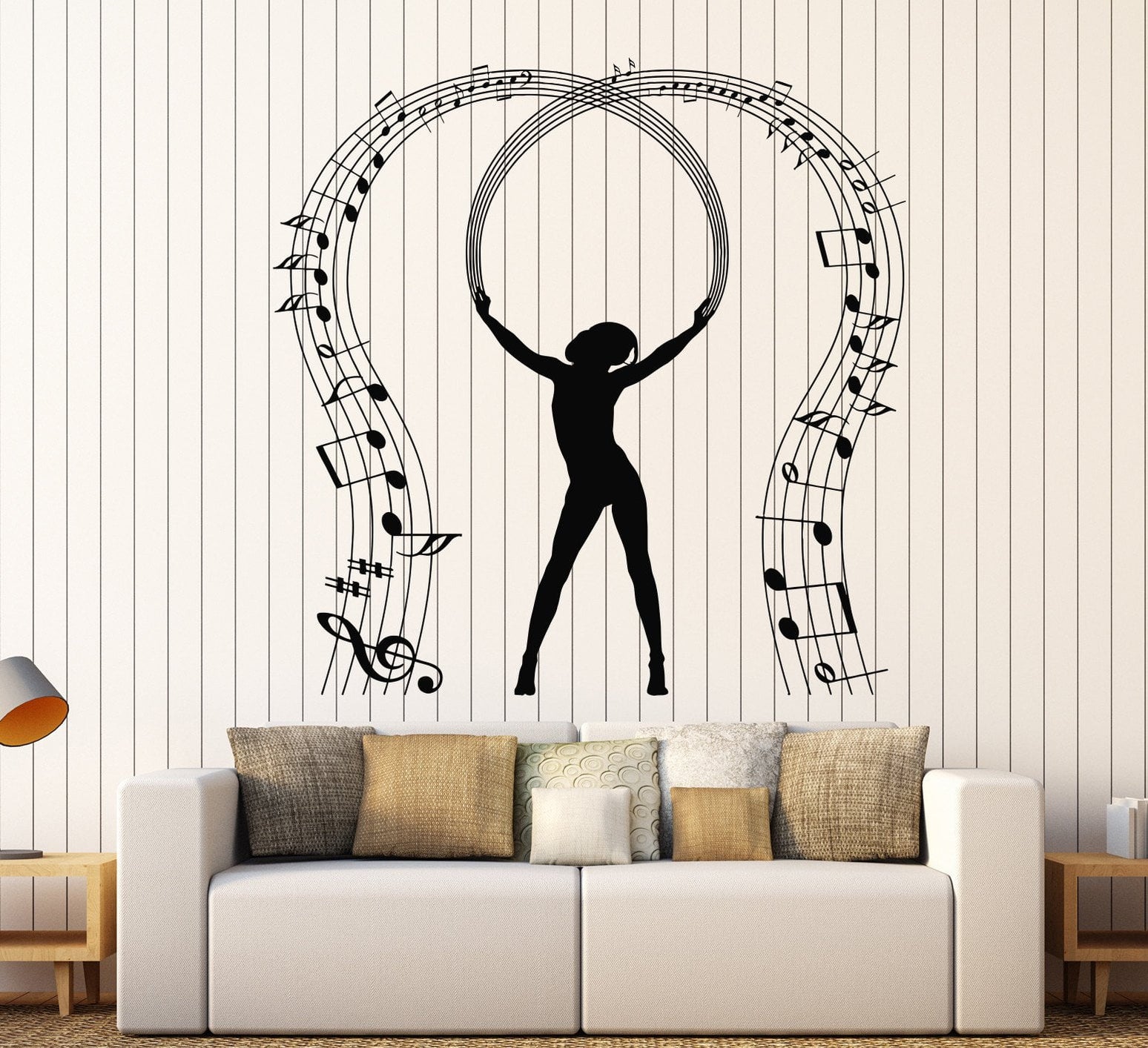 Vinyl Wall Decal Music Lover Notes Dancing Musician Stickers Unique Gi ...