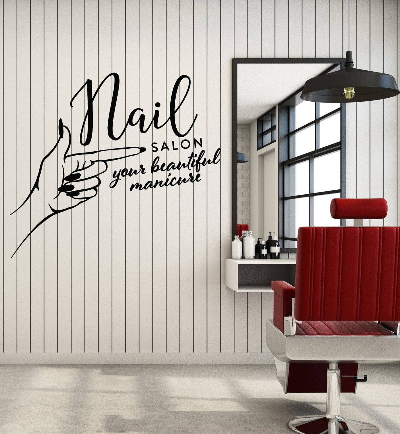 Vinyl Wall Decal Nails Salon Studio Logo Manicure Signboard Stickers ...