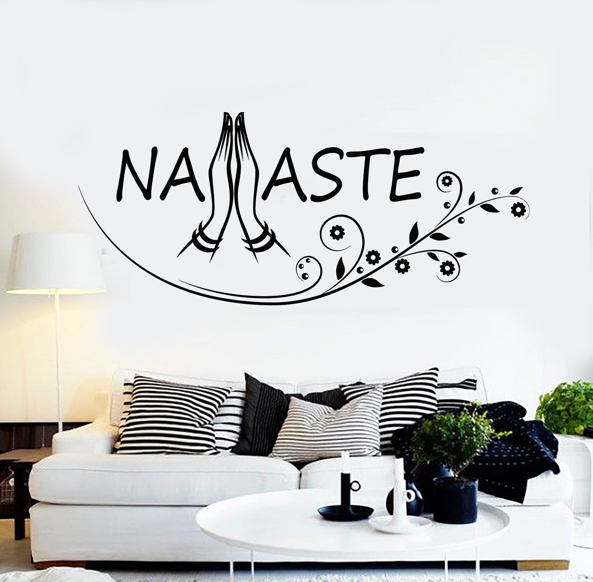 Vinyl Wall Decal Namaste Yoga Buddhism Hinduism Stickers Mural Unique ...