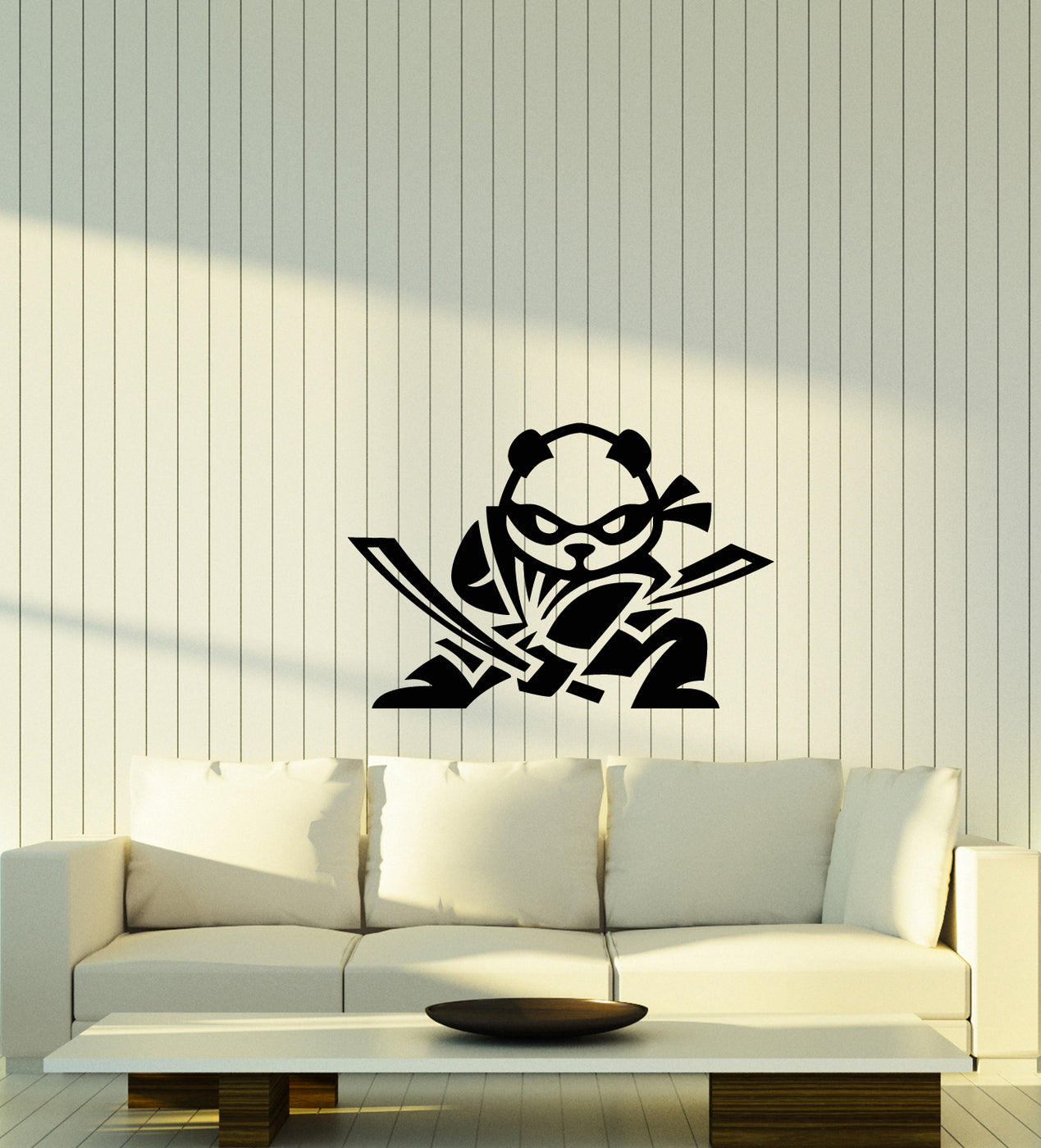 Vinyl Wall Decal Cartoon Baby Panda Funny Ninja Children's Decor Stick ...