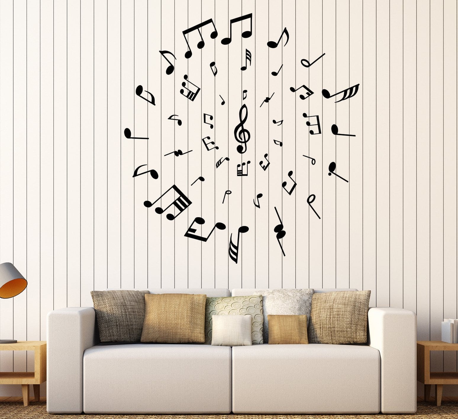 Vinyl Wall Decal Music Lover Notes Melody Style Musician Stickers Uniq ...
