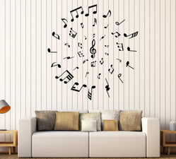 Vinyl Wall Decal Music Lover Notes Melody Style Musician Stickers Uniq ...