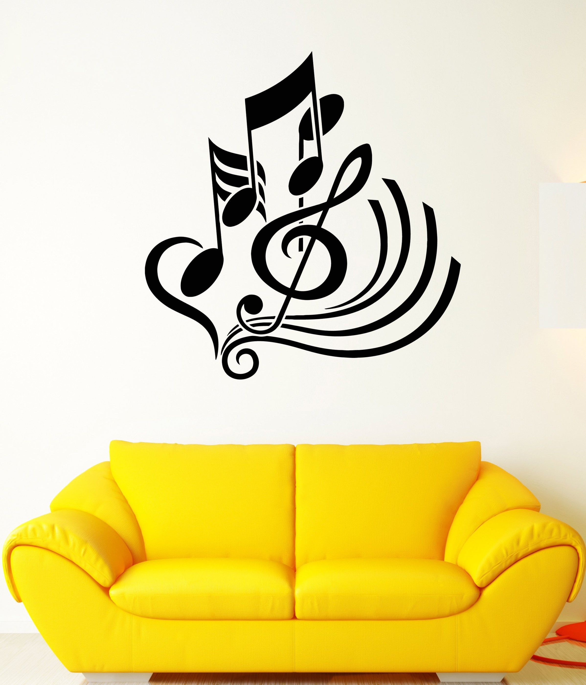 Vinyl Wall Decal Clef Music School Shop Decor Musical Notes Stickers U ...