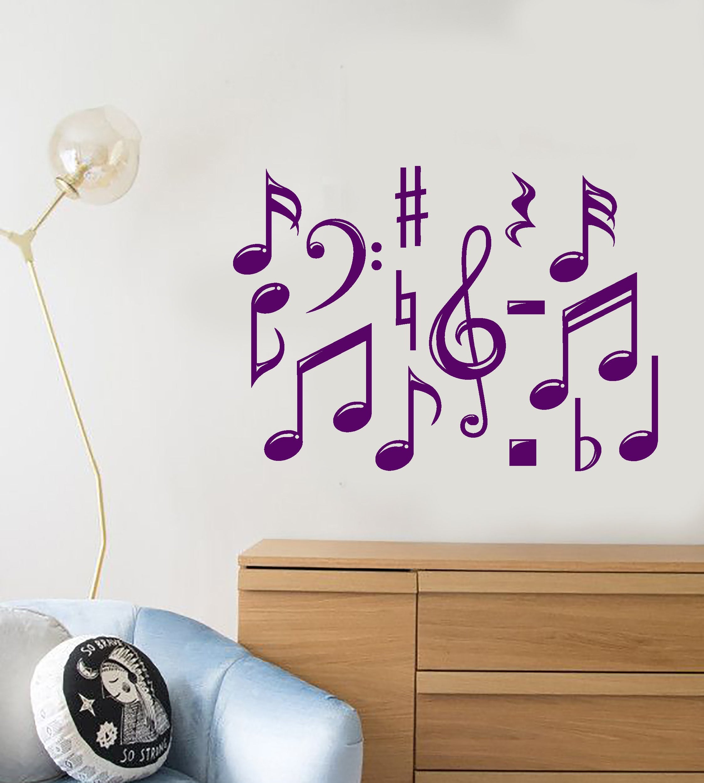 Vinyl Wall Decal Sheet Music Notes Сlef For Musician Stickers (3043ig ...