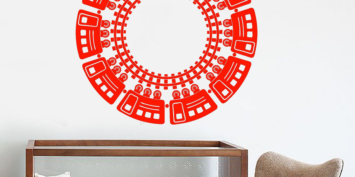 Vinyl Wall Decal Cartoon Train Rails Children's Room Decor Stickers Un ...