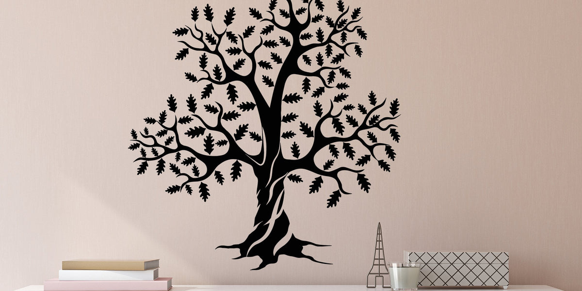 Vinyl Wall Decal Oak Forest Tree Leaves Nature Stickers (2321ig ...