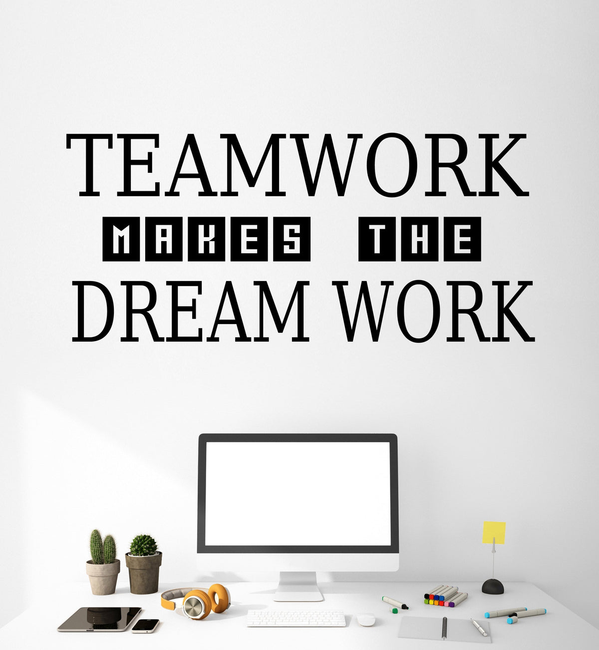 Teamwork makes the Dreamwork Vinyl Wall Decal Sticker Motivational Quo ...