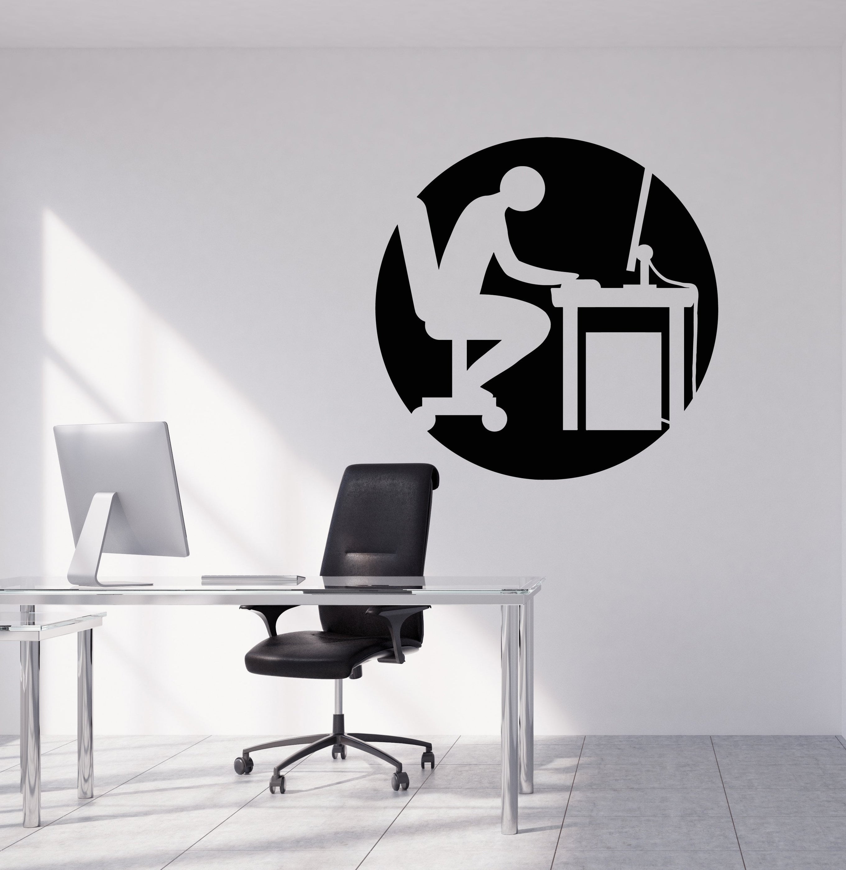 Vinyl Wall Decal Cartoon Office Style Worker Stickers (2264ig ...