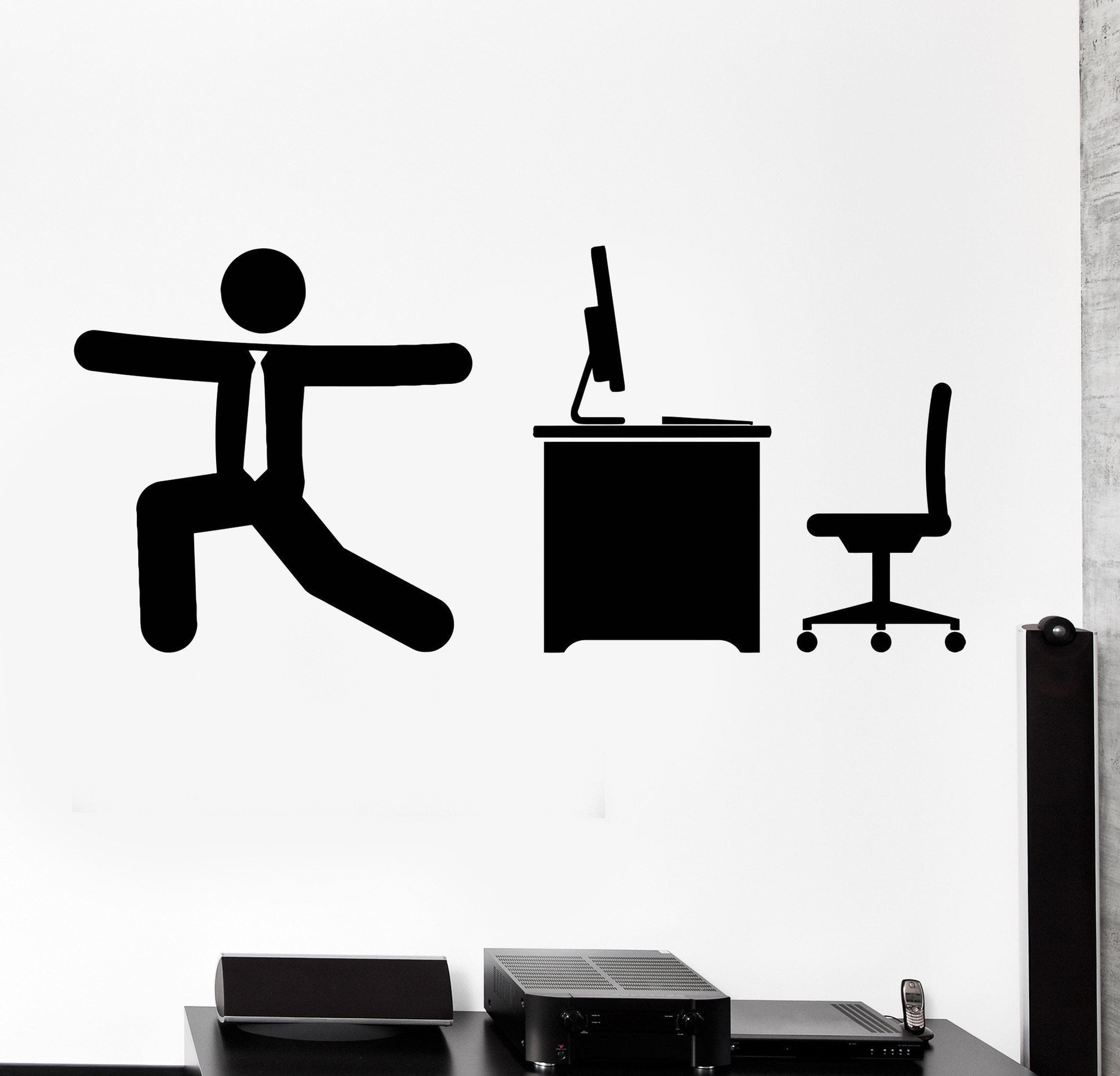 Vinyl Wall Decal Office Work Warm-Up Gymnastics Sports Decor Unique Gi ...