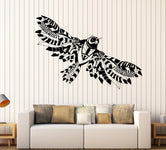 Vinyl Wall Decal Abstract Flying Owl Wings Bird Stickers Unique Gift ...