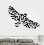 Vinyl Wall Decal Abstract Flying Owl Wings Bird Stickers Unique Gift ...