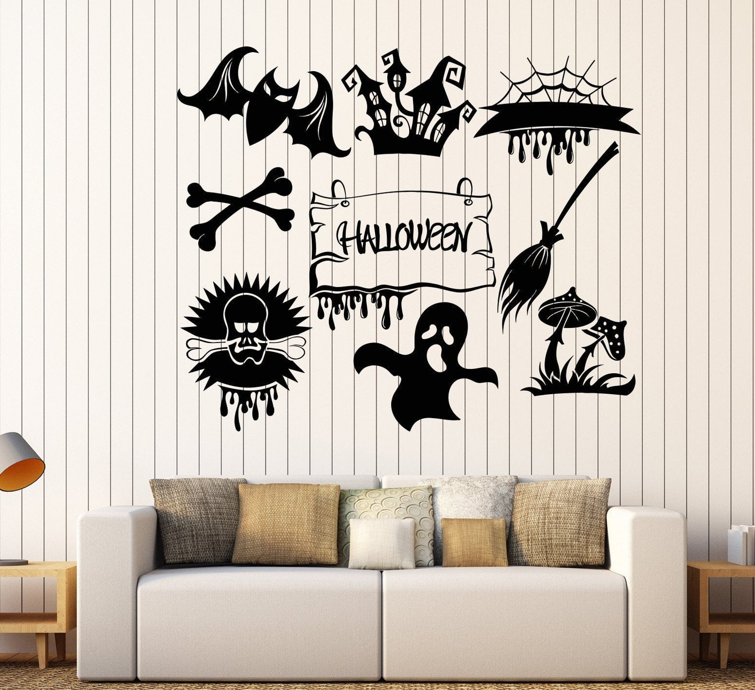 Vinyl Wall Decal Halloween Feast Horror Monsters Ghosts Stickers Uniqu ...