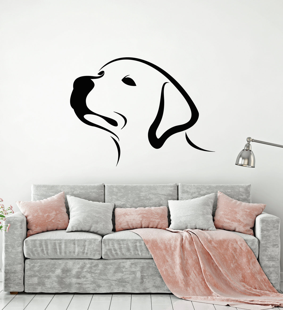 Vinyl Wall Decal Head Abstract Labrador Puppy Dog Pet Stickers (2360ig ...