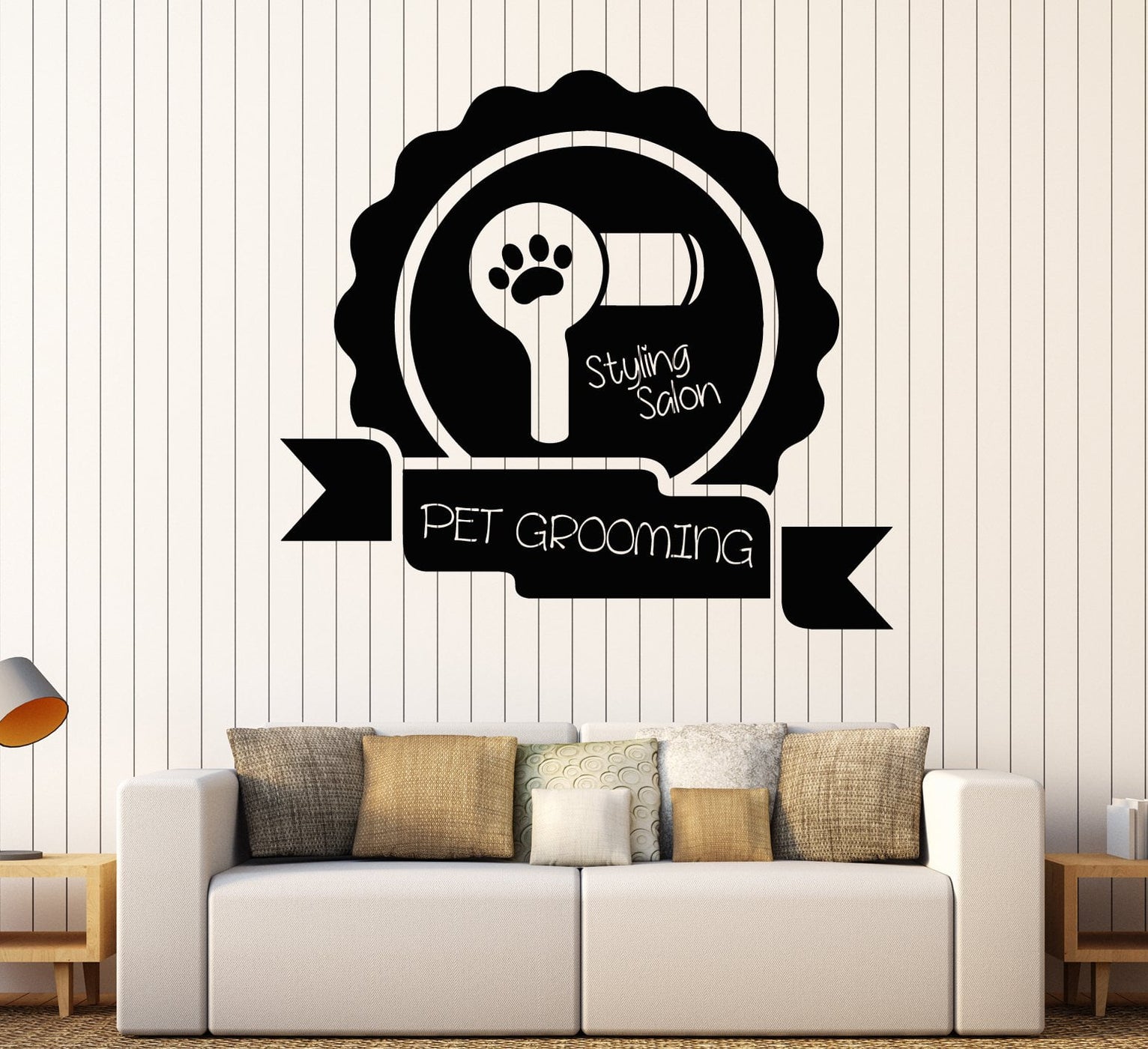 Vinyl Wall Decal Signboard Pet Beauty Salon Grooming Stickers Unique G ...