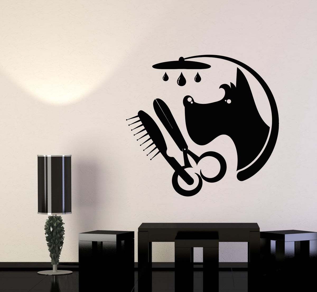 Vinyl Wall Decal Pet Shop Grooming Dog Scissors Stickers (2751ig ...