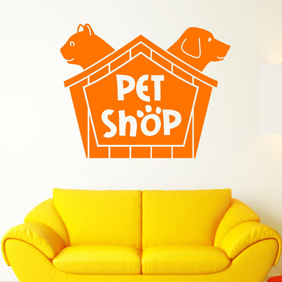 Vinyl Wall Decal Pet Shop Store Signboard Cat Booth Dog Stickers Uniqu ...
