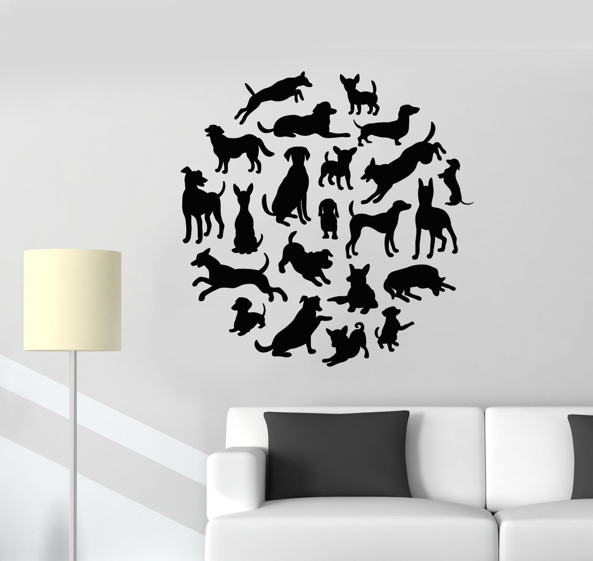 Vinyl Wall Decal Home Animals Pets Store Dogs Puppies Stickers (2984ig ...