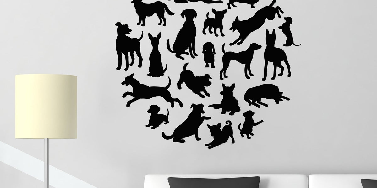 Vinyl Wall Decal Home Animals Pets Store Dogs Puppies Stickers (2984ig ...