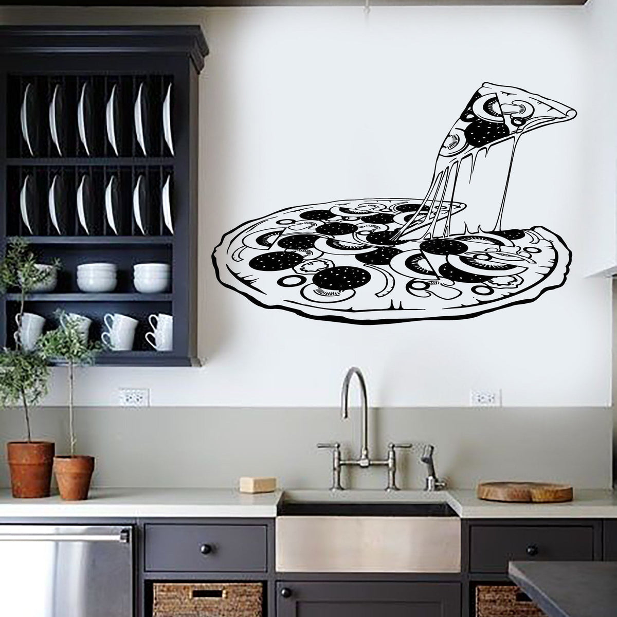 Vinyl Wall Decal Pizza Pizzeria Italian Restaurant Food Stickers Mural ...