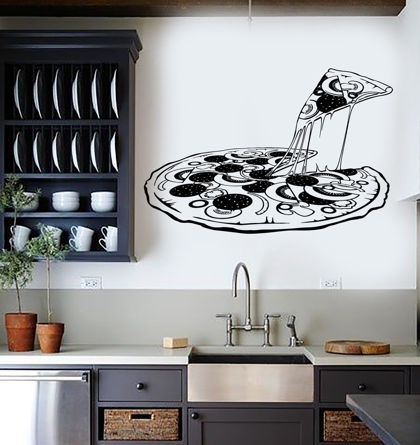 Vinyl Wall Decal Pizza Pizzeria Italian Restaurant Food Stickers Mural ...