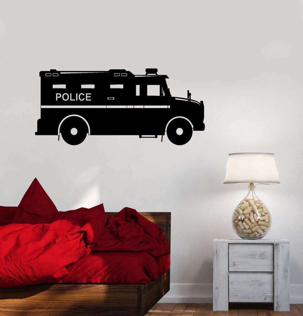 Vinyl Wall Decal Police Car Children's Room Sheriff Garage Decor Stick ...
