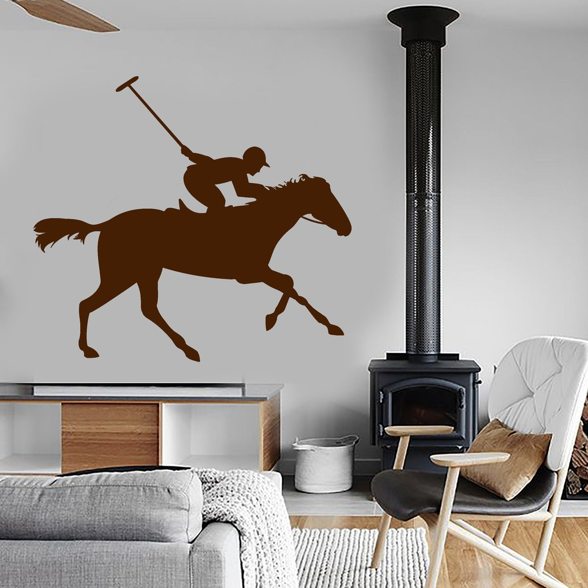 Vinyl Wall Decal Polo Player Sport Horseback Riding Horse Stickers Uni ...