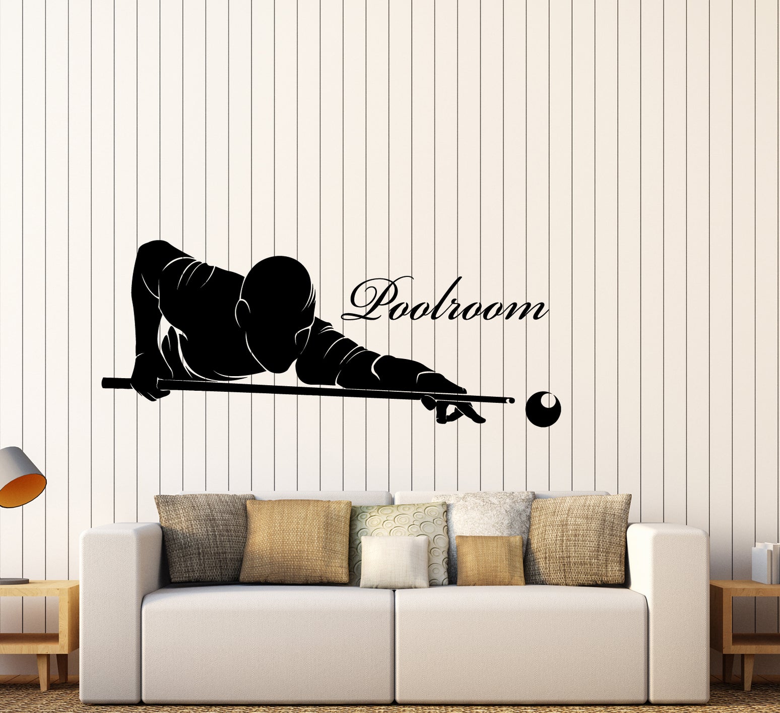 Vinyl Wall Decal Billiards Player Poolroom Logo Decor Stickers (3144ig ...