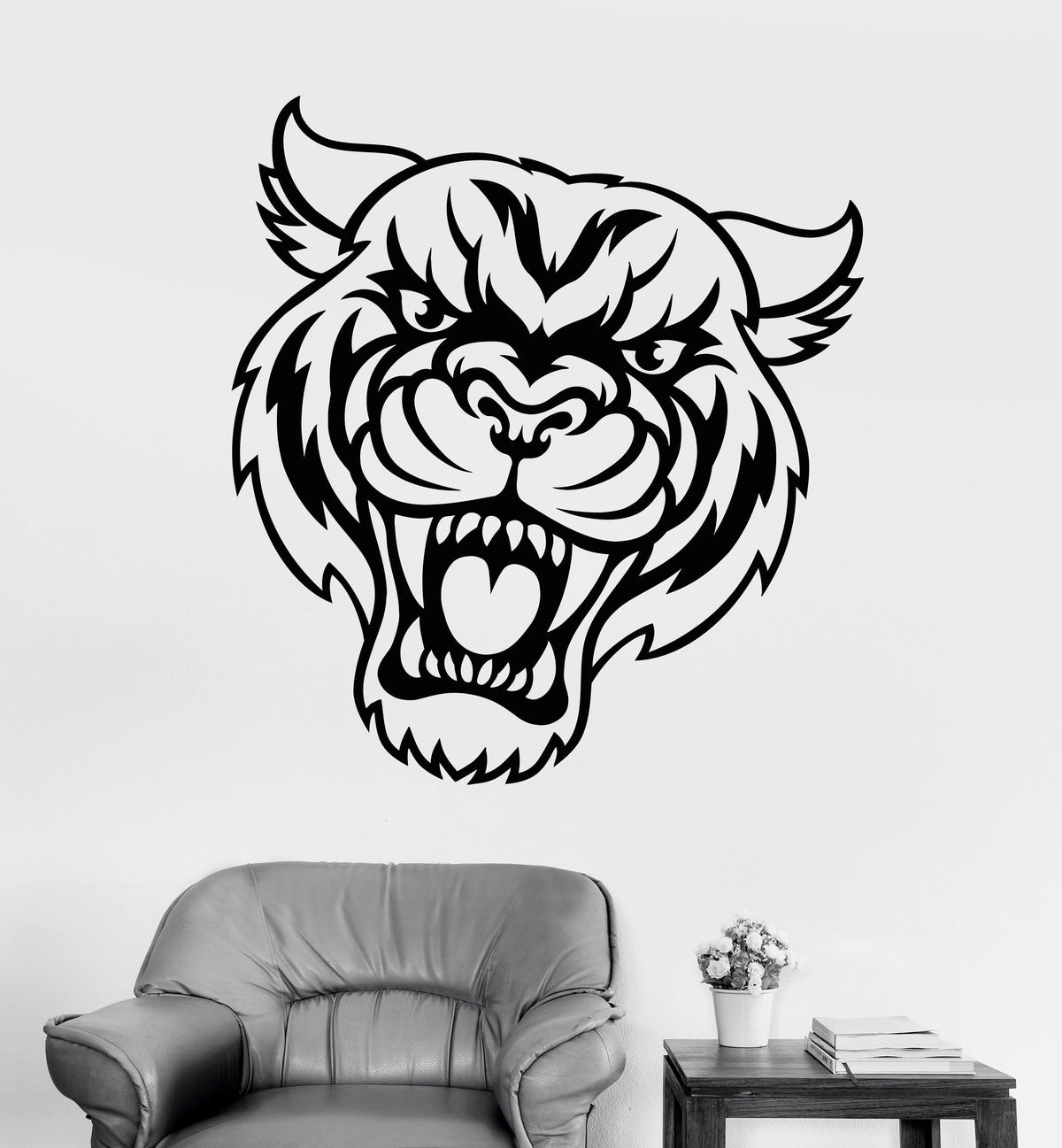 Vinyl Wall Decal Tiger Head Predator African Animal Stickers Unique Gi ...