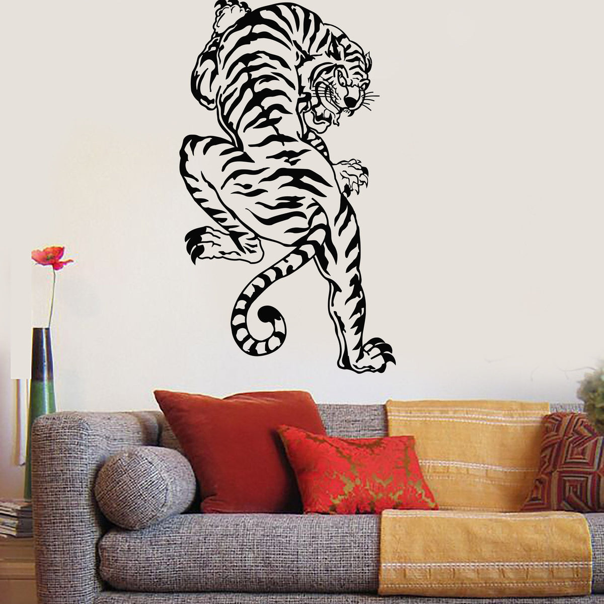 Vinyl Wall Decal Tiger Predator Animal Big Cat Zoo Stickers Unique Gif ...
