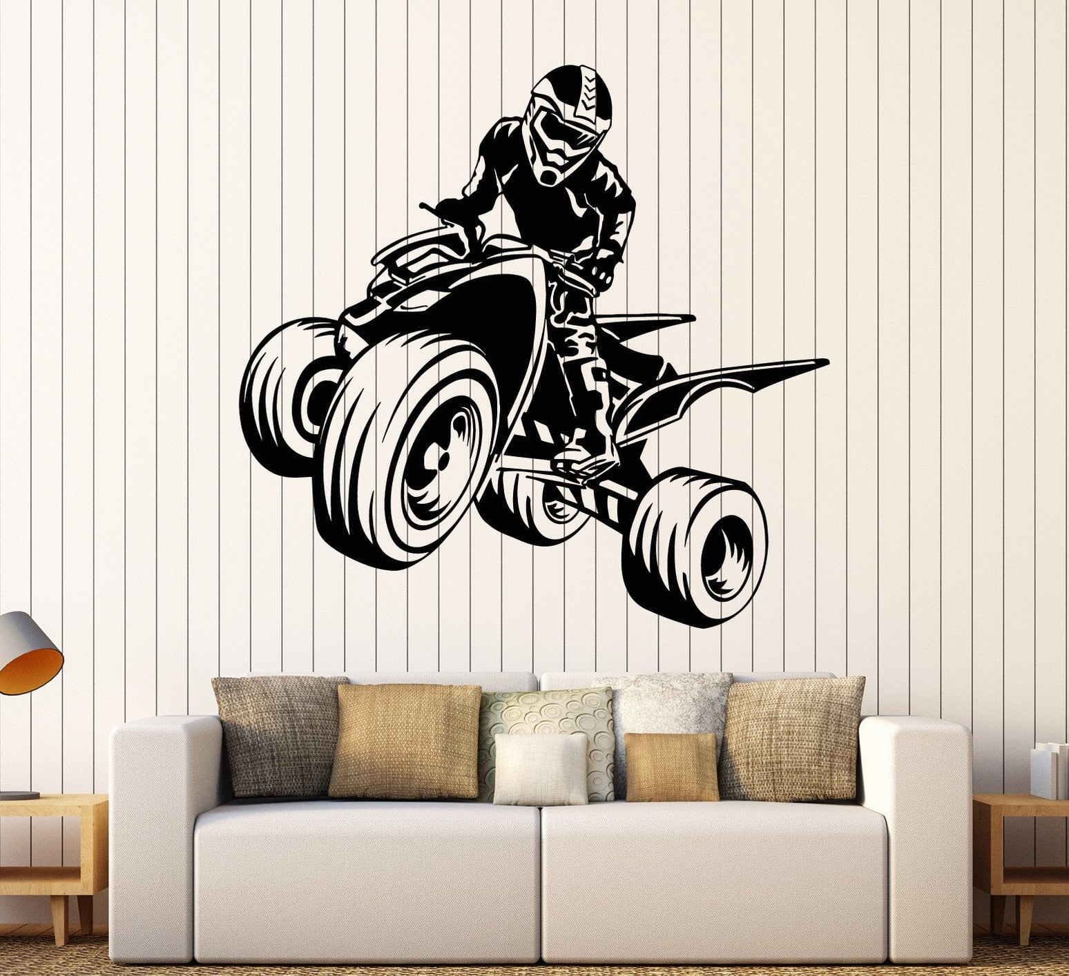 Vinyl Wall Decal Quad Bike ATV Racing Rider Extreme Sports Stickers Un ...