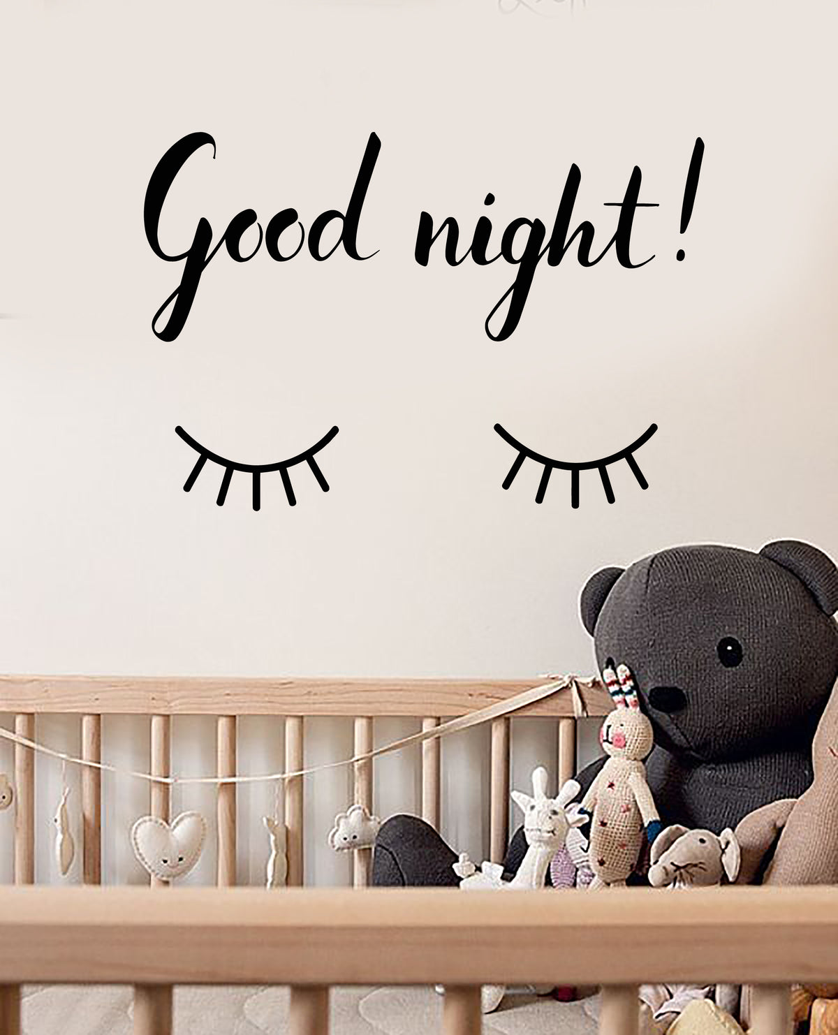Vinyl Wall Decal Good Night Quote Words Decor For Nursery Stickers (33 ...