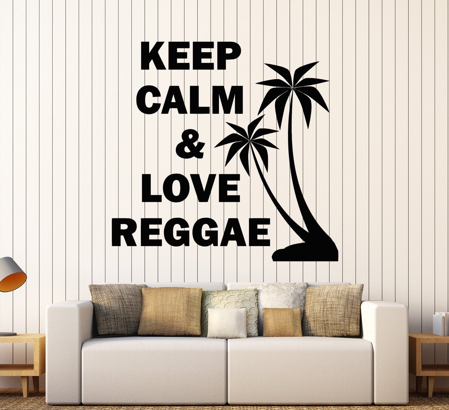 Vinyl Wall Decal Reggae Music Rastafari Quote Palm Stickers Unique Gif ...