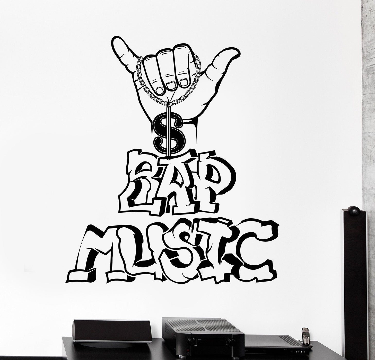 Vinyl Wall Decal Rap Music Teen Room Hip Hop Decor Stickers Unique Gif ...