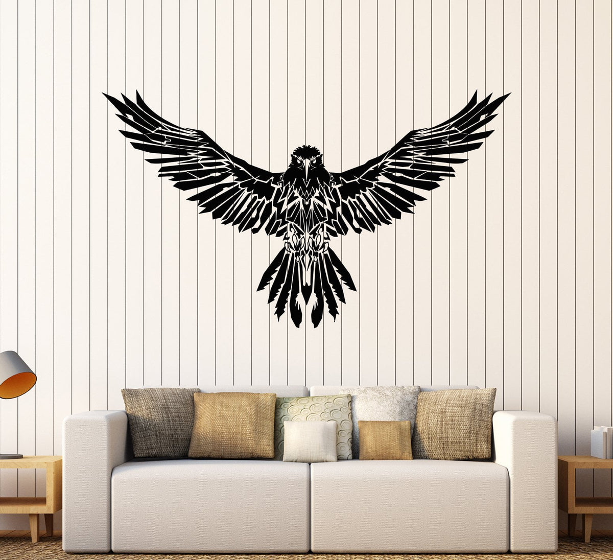 Vinyl Wall Decal Black Raven Wings Gothic Stickers Living Room ...