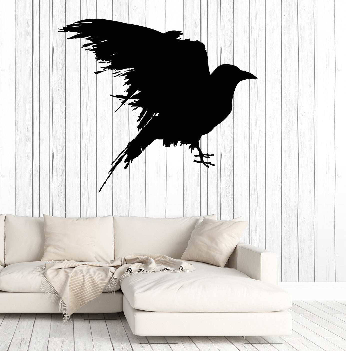 Vinyl Wall Decal Black Raven Blot Bird Gothick Style Stickers Unique G ...