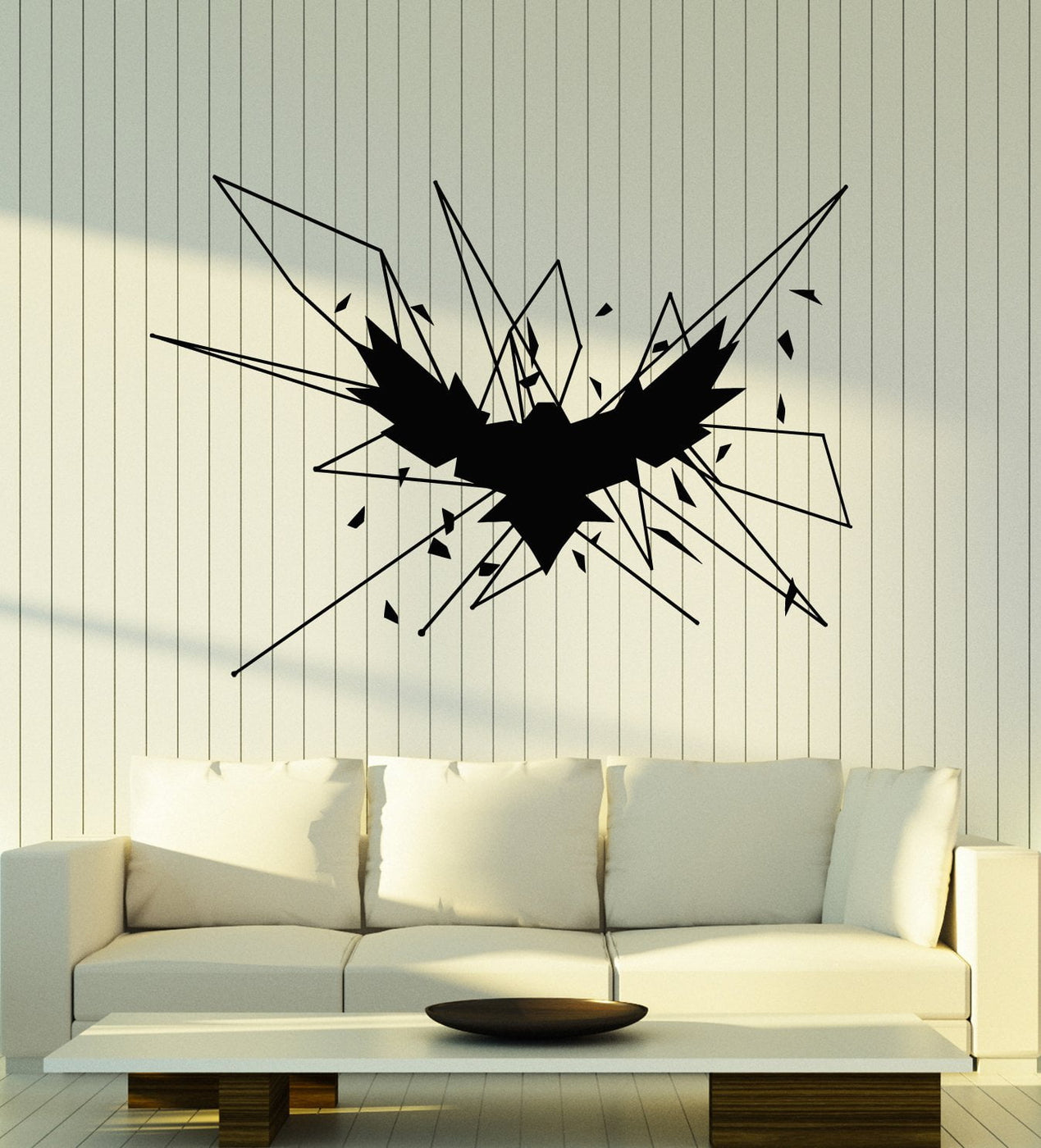 Vinyl Wall Decal Geometric Gothick Style Raven Bird Crow Stickers (270 ...
