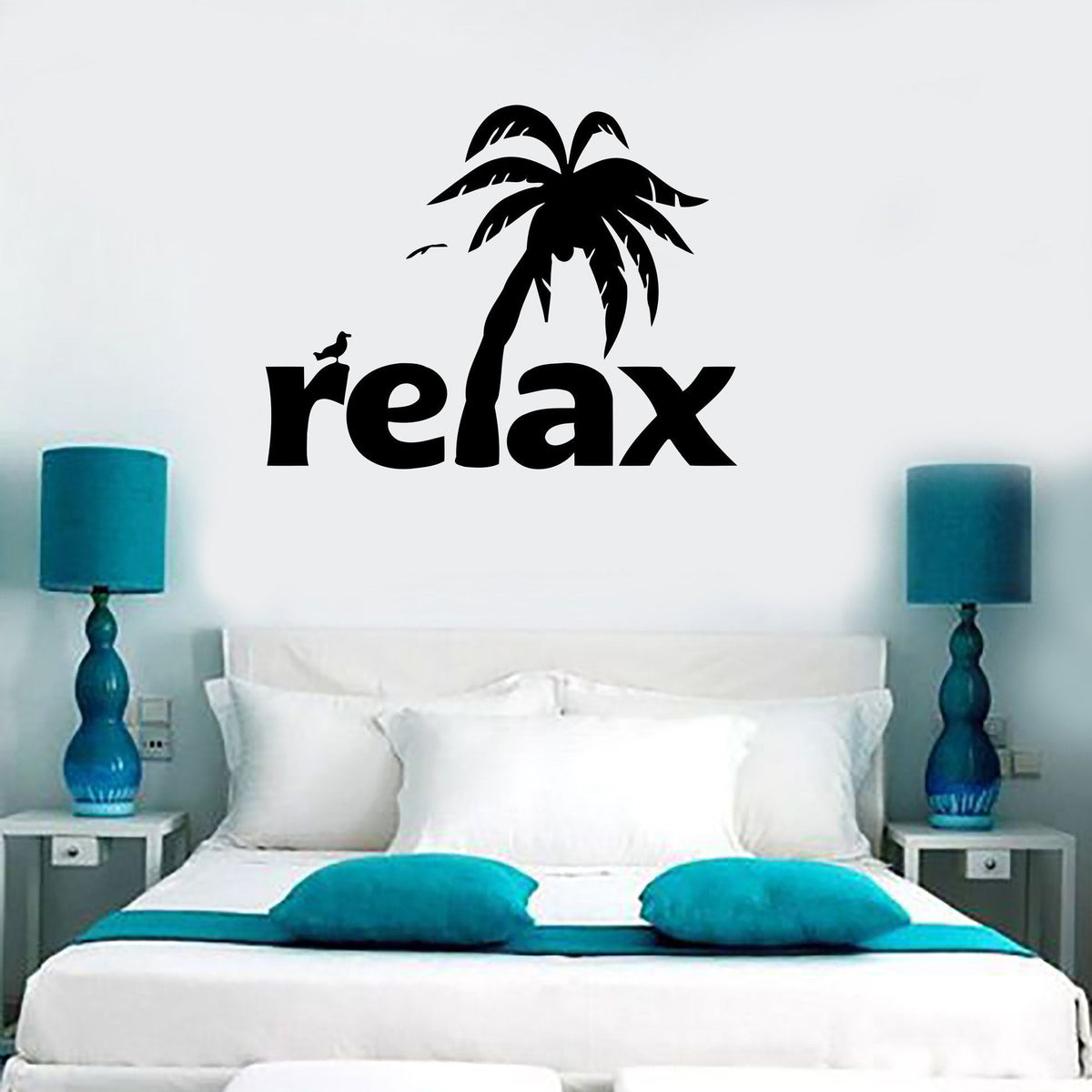 Wall Sticker Vinyl Decal Relax Tropical Palm Beach Spa Salon Tourism U ...